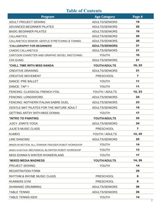 Borough of Leonia Recreation Winter brochure 2019 | PDF