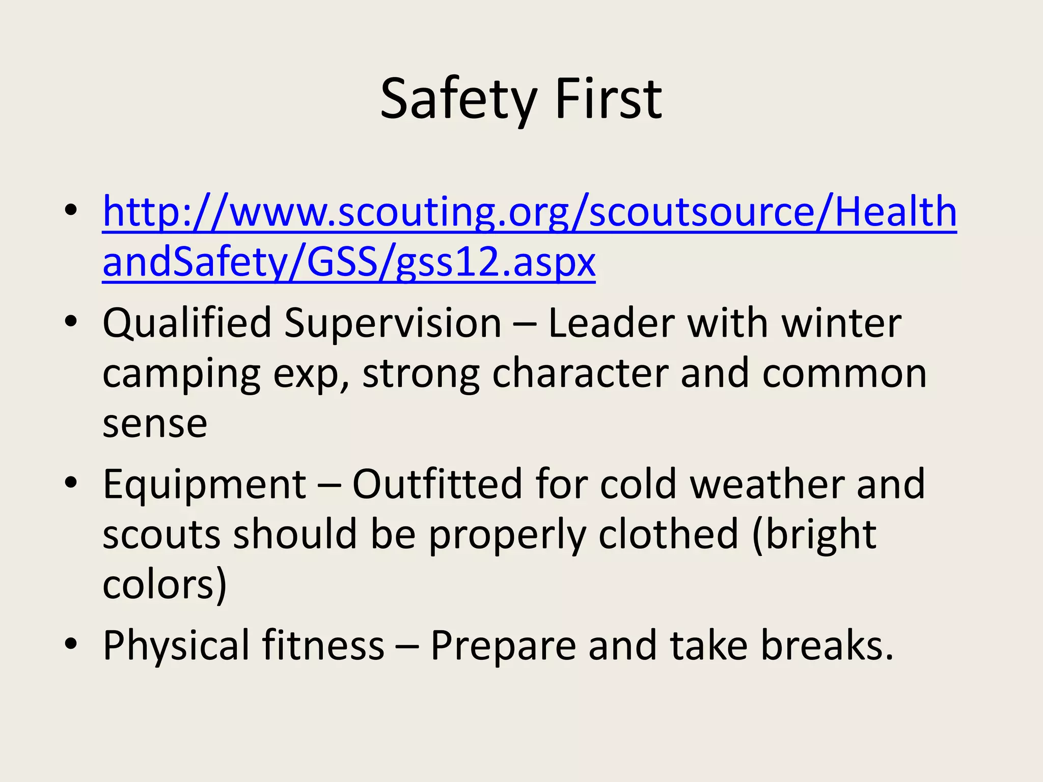 Winter camping presentation | PPTX