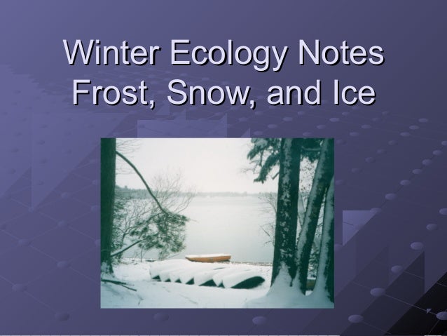 Winter ecology notes frost, snow, and ice