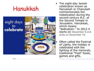 Winter holiday celebrations | PPT | National & Civic Holidays | Holidays