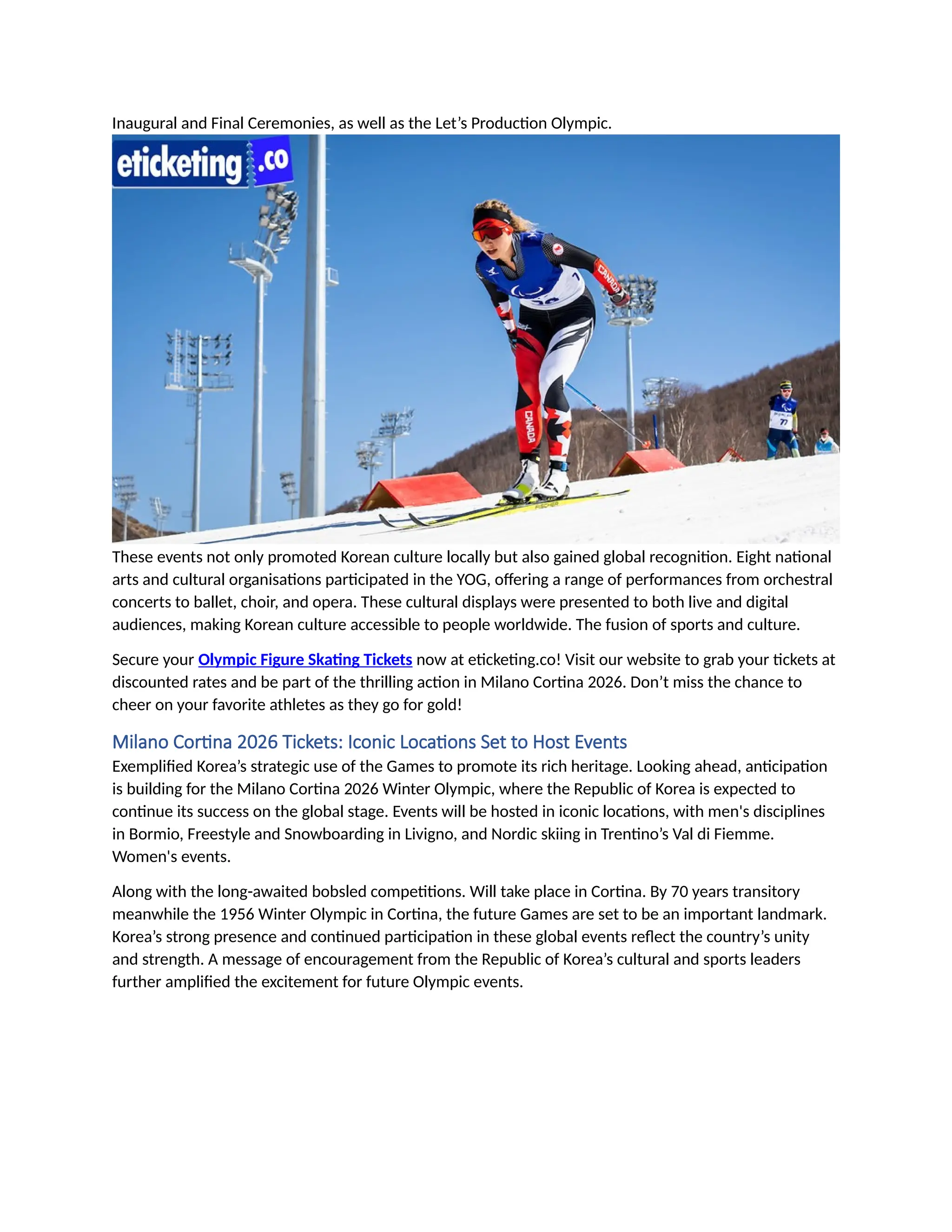 Winter Olympic 2026 A Celebration of Culture Sport Highlights Gangwon | PDF