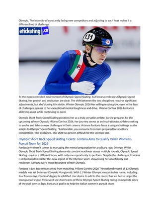 Winter Olympic 2026 Arianna Fontana embraces Olympic Speed Skating ...