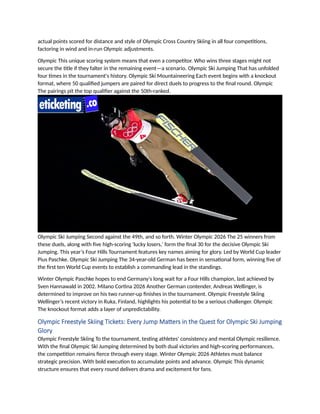 Winter Olympic 2026 Four Hills Tournament 2024-25 Schedule, preview ...