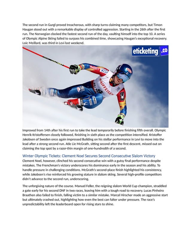 Winter Olympic 2026 Gurgl slalom victory marks Clement Noel's flawless ...