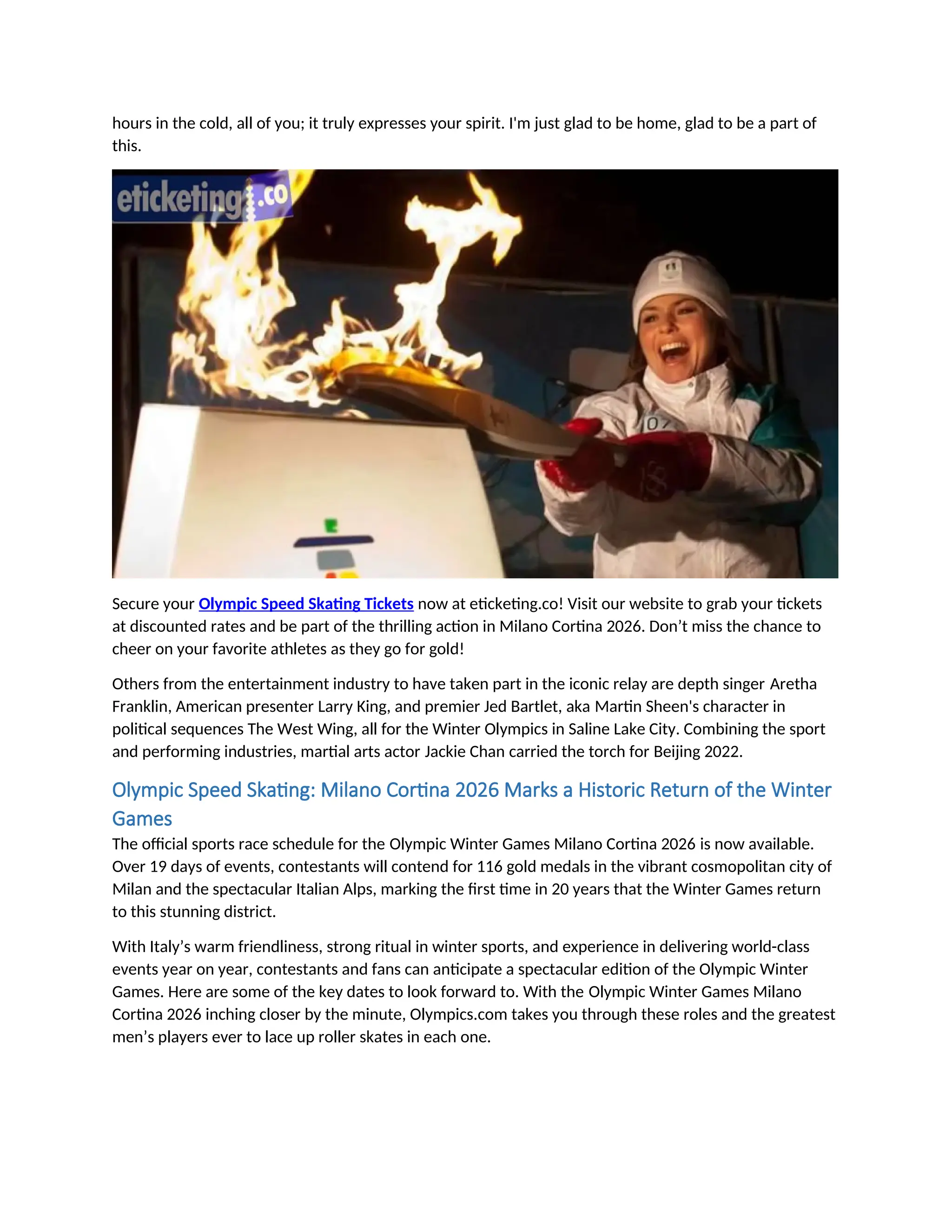 Winter Olympic 2026 Milano Cortina 2026 Surprising famous faces from ...