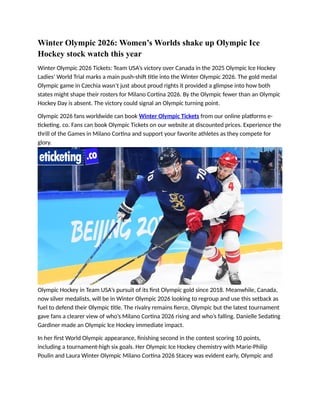 Winter Olympic 2026 Women’s Worlds shake up Olympic Ice Hockey stock watch this year.docx