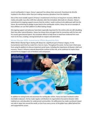 Winter Olympic 2026 Yuzuru Hanyu Continues His Dedication to Quake ...