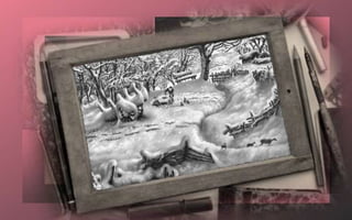 Winter painting - amazing pencil art | PPTX