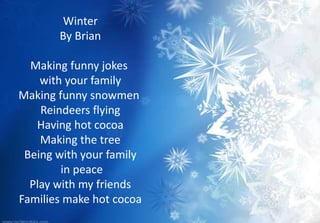 Winter poemsslideshow | PPTX