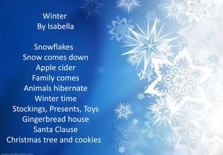 Winter poemsslideshow | PPTX | Food & Drink