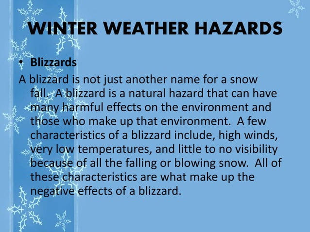 Winter weather hazards | PPT