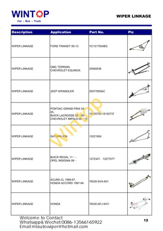Wintop wiper linkage catalog | PDF