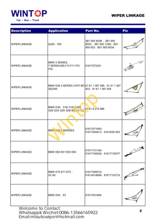 Wintop wiper linkage catalog | PDF