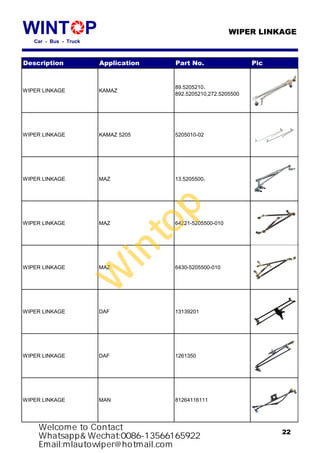 Wintop wiper linkage catalog | PDF