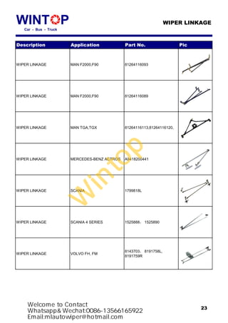 Wintop wiper linkage catalog | PDF