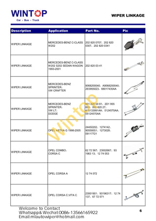 Wintop wiper linkage catalog | PDF