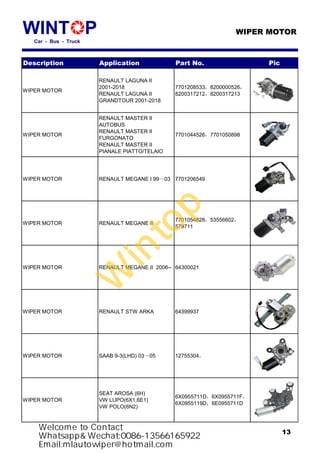 Wintop wiper motor catalog | PDF