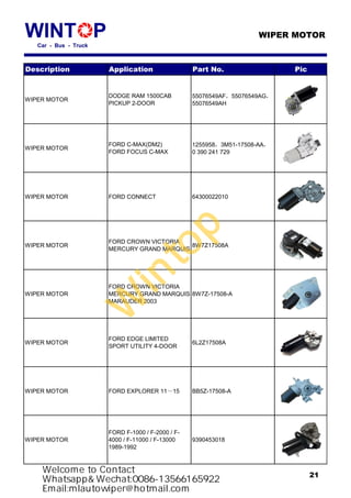 Wintop wiper motor catalog | PDF