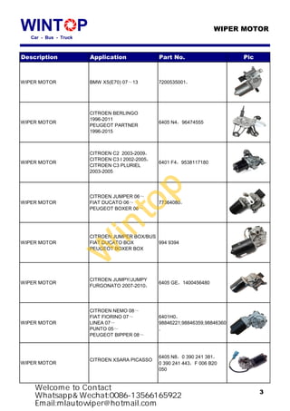 Wintop wiper motor catalog | PDF