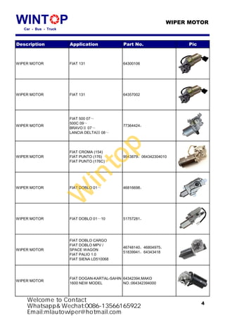 Wintop wiper motor catalog | PDF