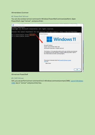 Winver | DOCX | Operating Systems | Computer Software and Applications