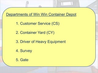 Win win container depot 54030072 | PPTX | Logistics | Business