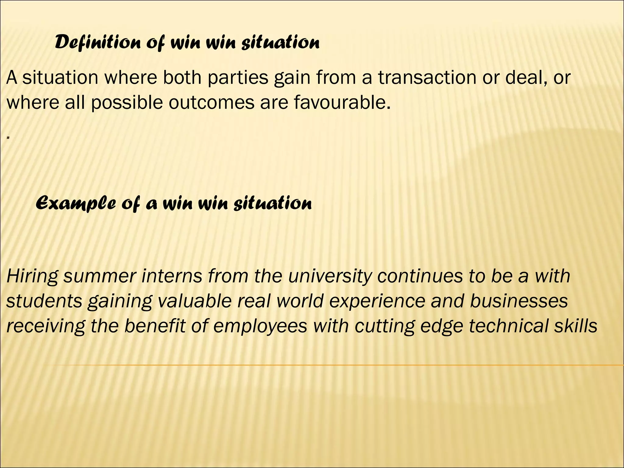 Win win situation | PPT
