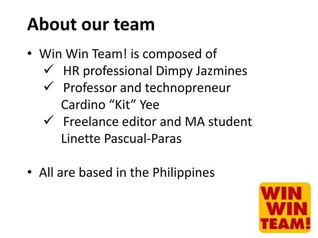 Winwin team presentation | PPT