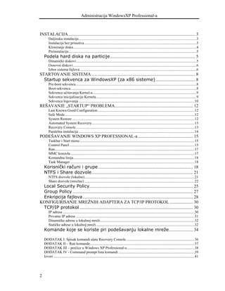 Win xp administracija | PDF