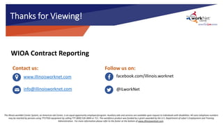 WIOA Contract Reporting | PPTX | Technology & Computing