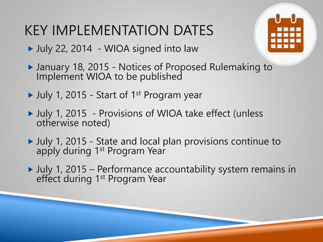 WIOA Implementation | PPTX