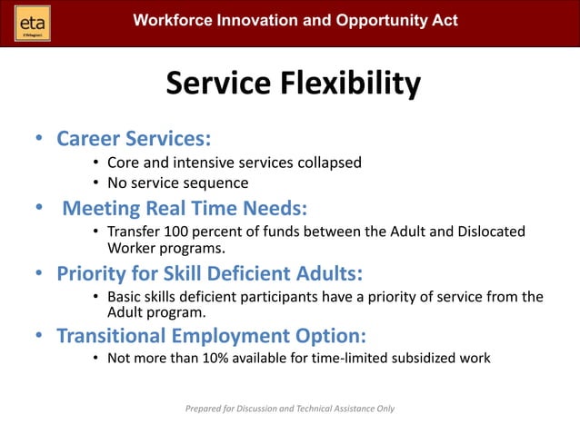 Workforce Innovation and Opportunity Act | PPT