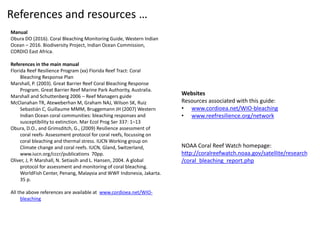 Coral bleaching response guide 2016 (Western Indian Ocean) | PPTX