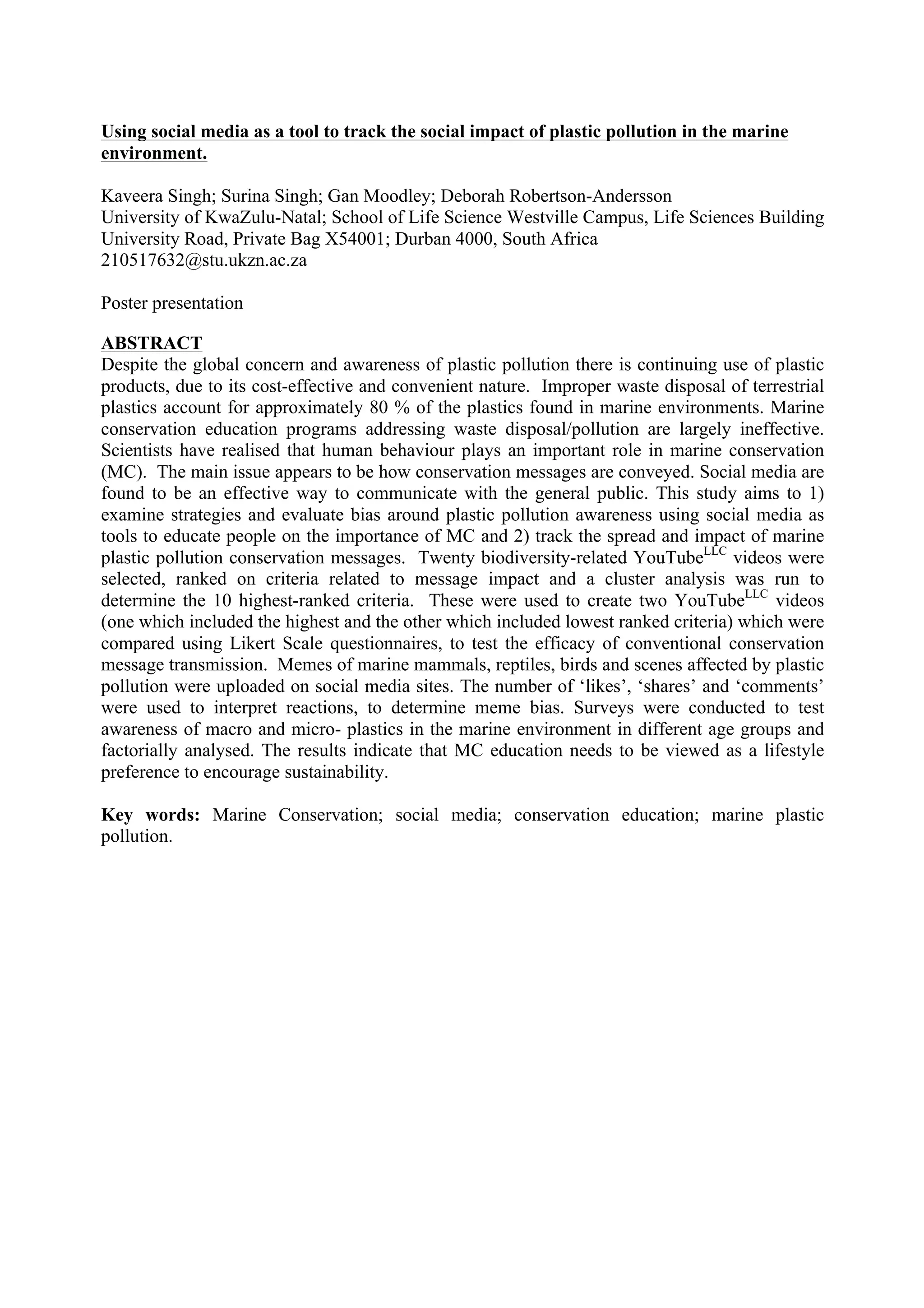 Abstract: Using social media as a tool to track the social impact of ...