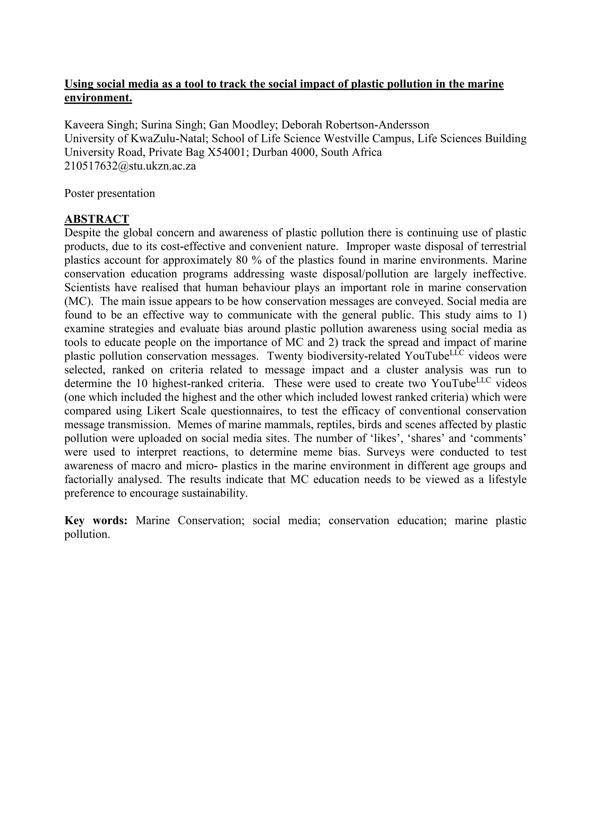 Abstract: Using Social Media as a Tool to track the Social Impact of ...