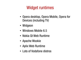 W3C Widgets: Apps made with Web Standards | PPT