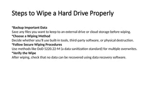How to Wipe a Hard Drive Safely and Effectively | PPT
