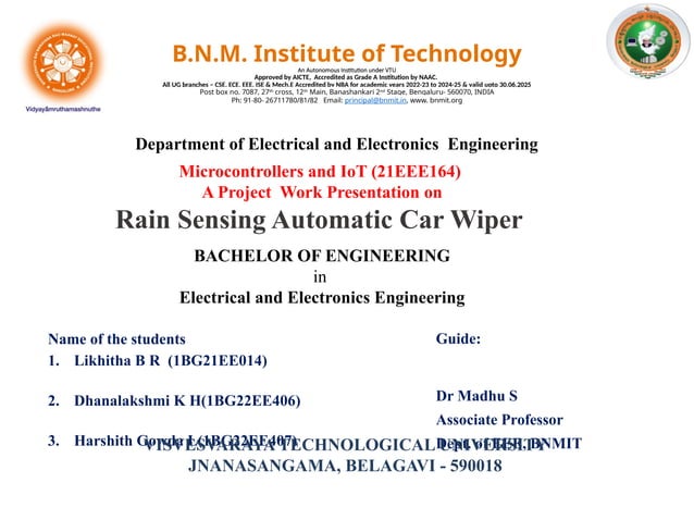 auto matic car wiping sistem using aurdino | PPTX