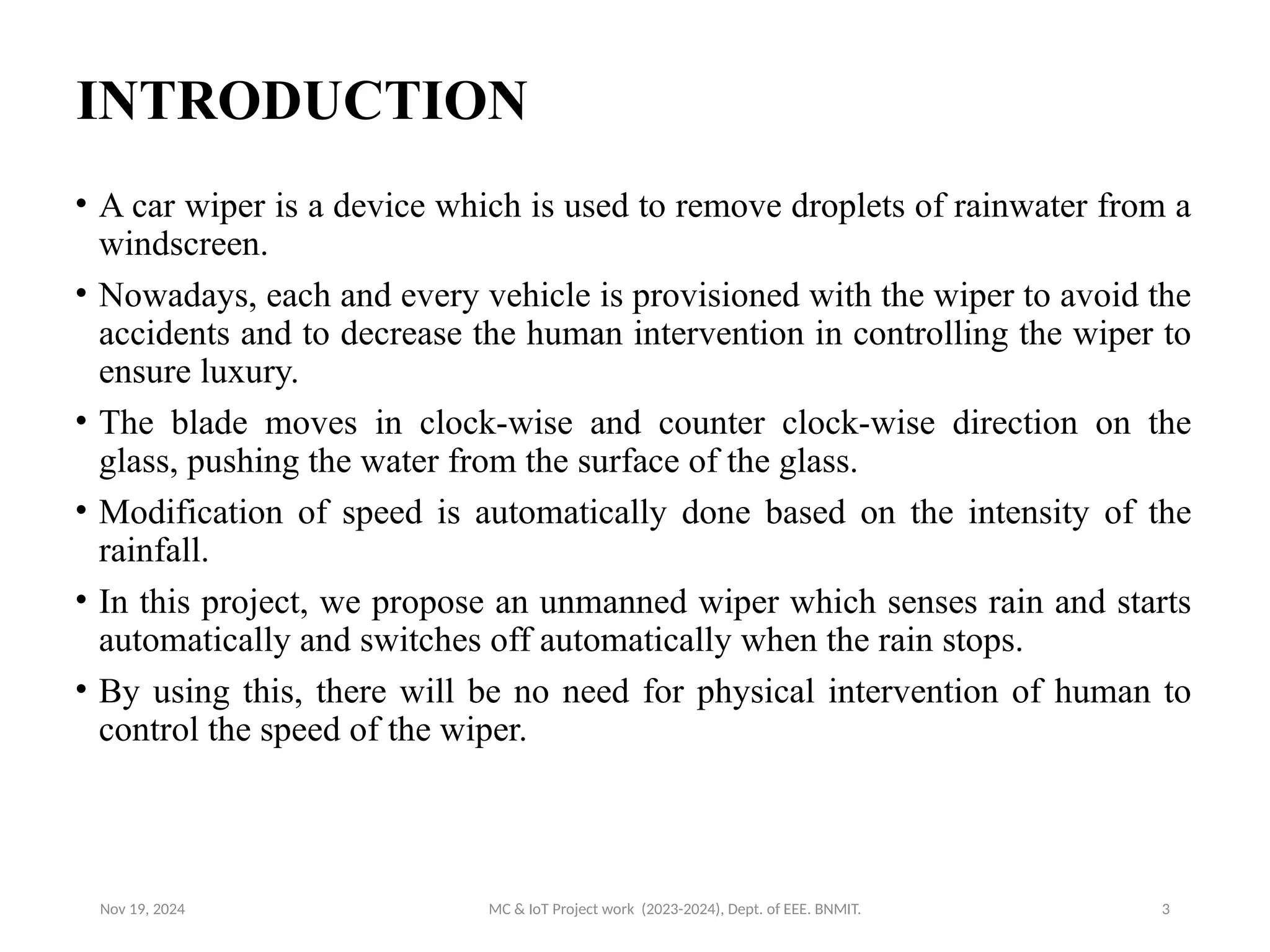 auto matic car wiping system using aurdino | PPT