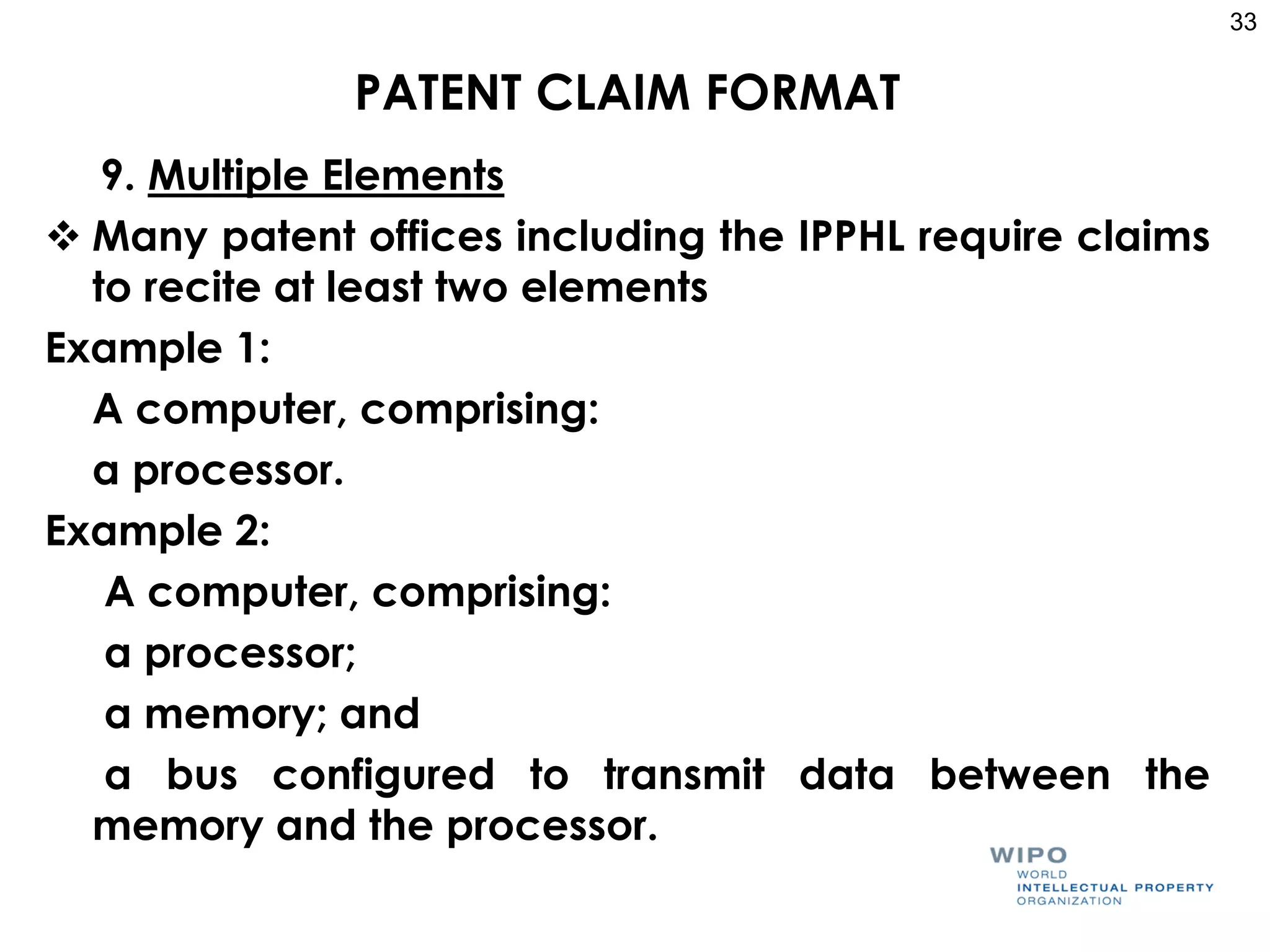 PATENT CLAIM FORMAT AND TYPES OF CLAIMS | PDF