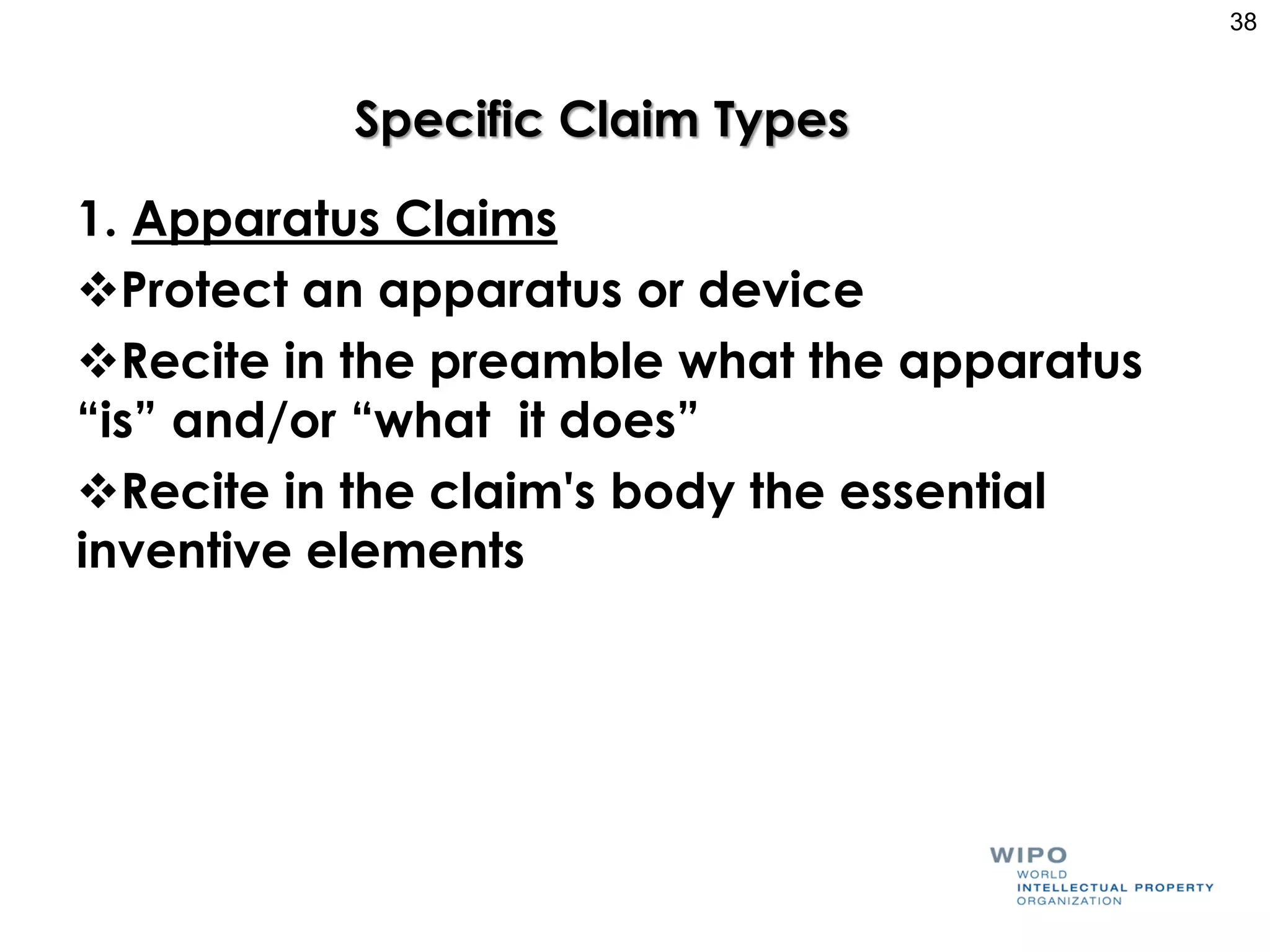 PATENT CLAIM FORMAT AND TYPES OF CLAIMS | PDF