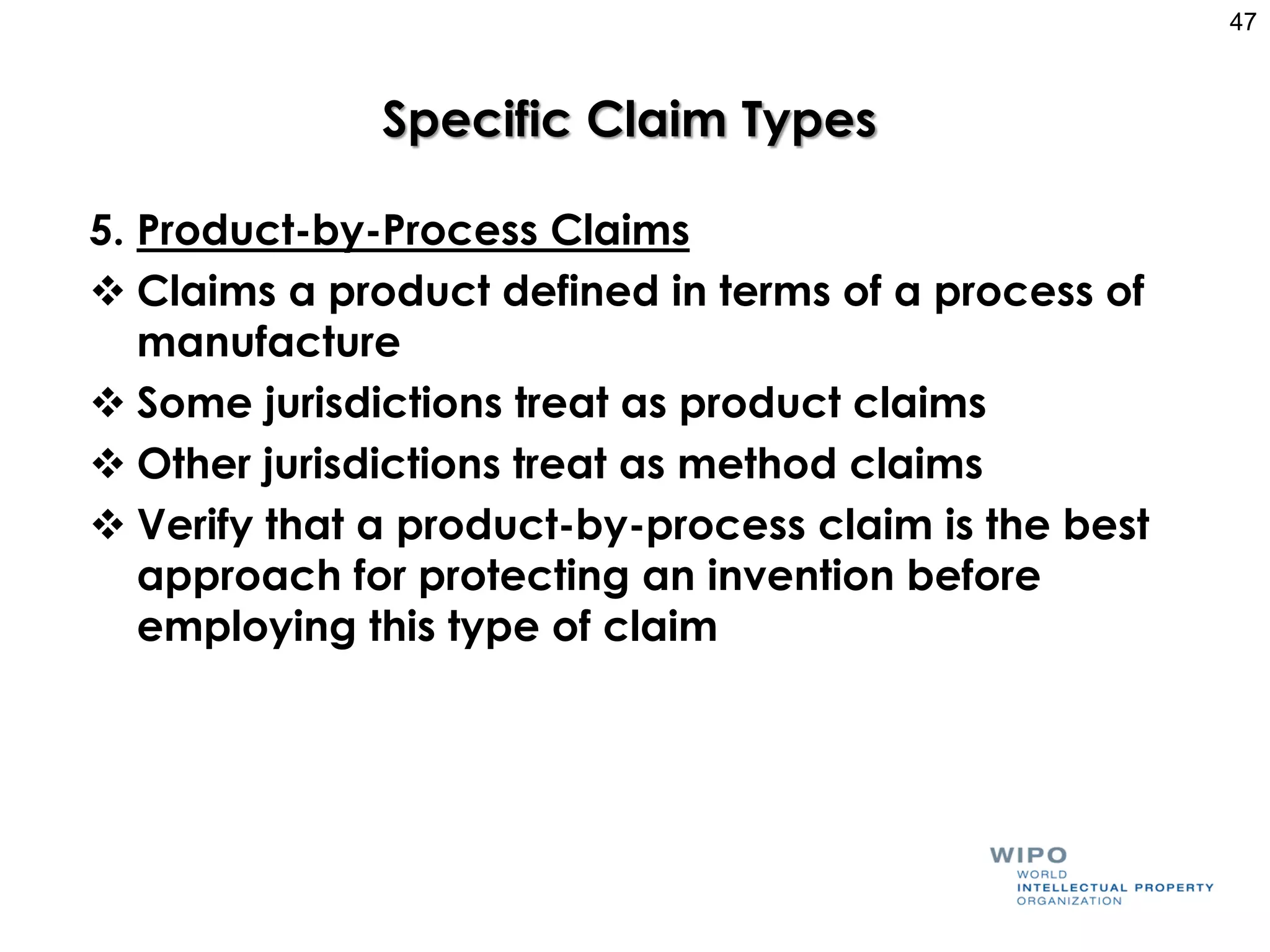 PATENT CLAIM FORMAT AND TYPES OF CLAIMS | PDF
