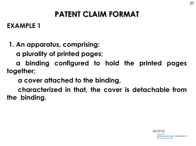 PATENT CLAIM FORMAT AND TYPES OF CLAIMS | PPT