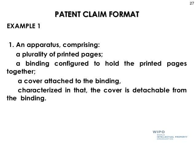 PATENT CLAIM FORMAT AND TYPES OF CLAIMS