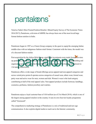Wip project on pantaloons | PPT