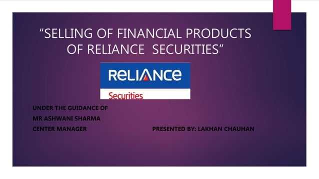 Report reliance securities. | PPTX
