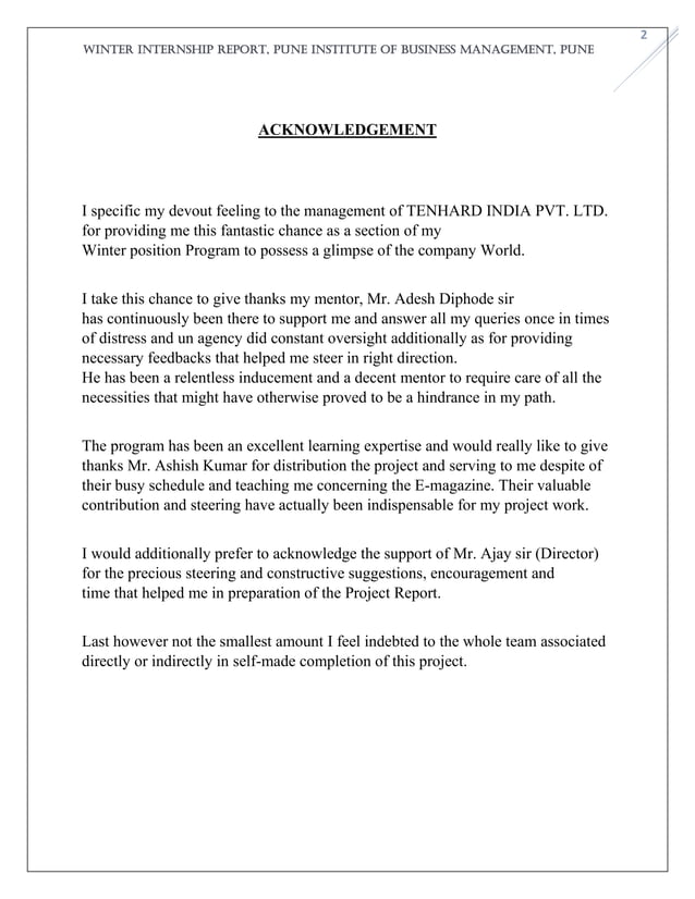 Report Tenhard India pvt.ltd kuntal biswas