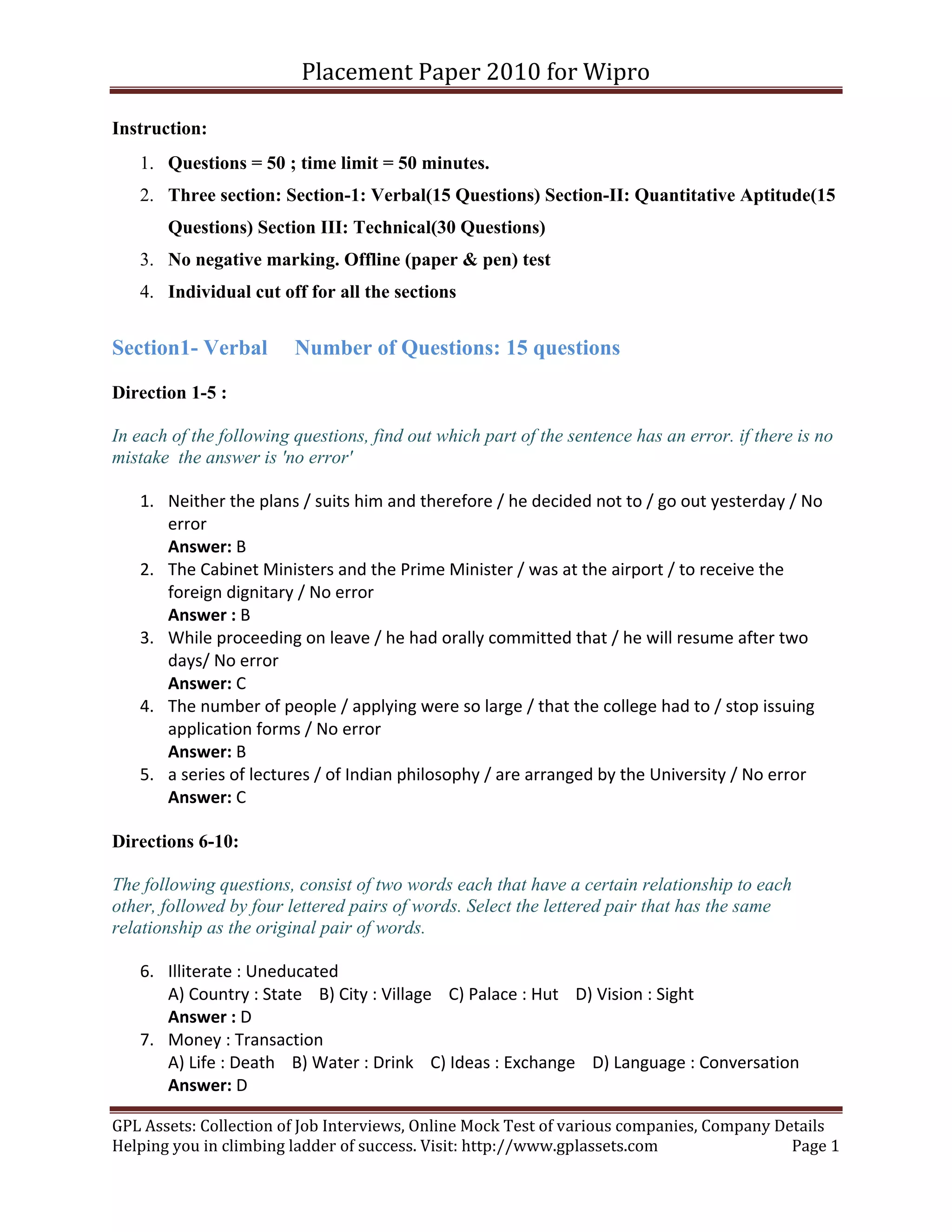 Wipro | PDF | Computing | Technology & Computing