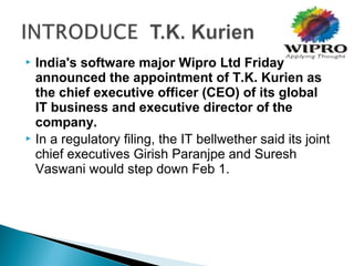Wipro of CEO introduce | PPT