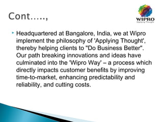 Wipro of CEO introduce | PPT